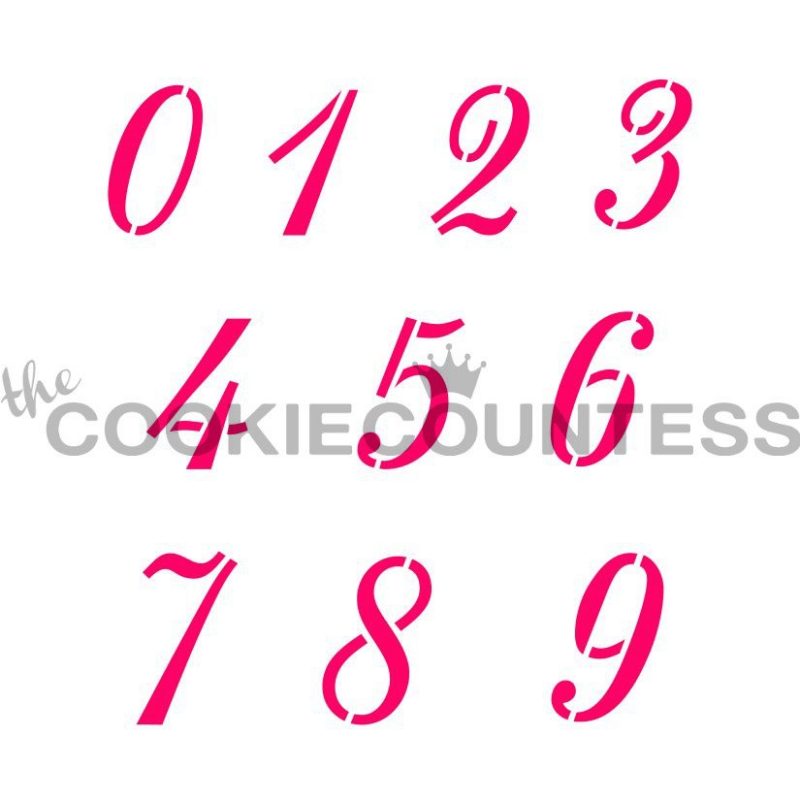 Script Numbers Cookie Stencil | Annette's Cakes and Cake Decorating ...